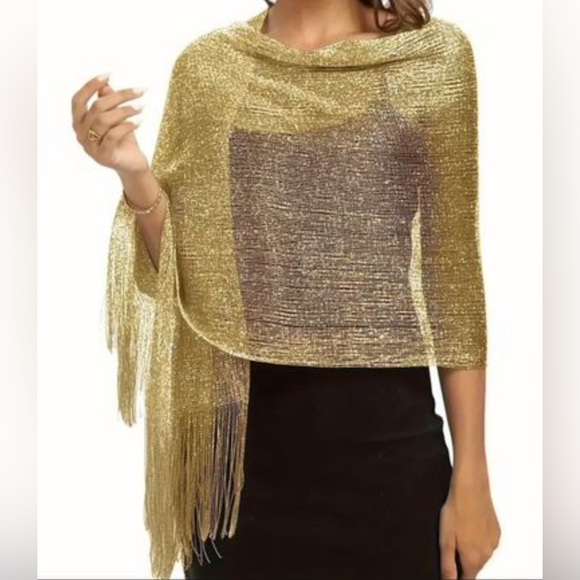 Accessories | Gold Shawl | Poshmark
